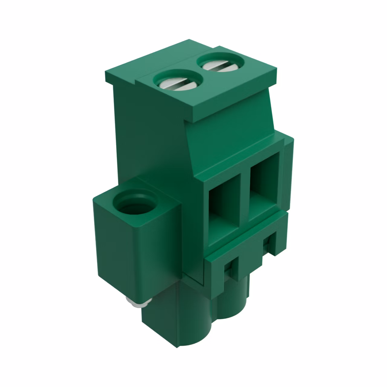 5.00mm Pitch Eurostyle Vertical Plug, with Retention Screws and Standard  Imprinting, Rear Wire Entry, Green Housing, Gold (Au) Plated, 2 Circuits for sale