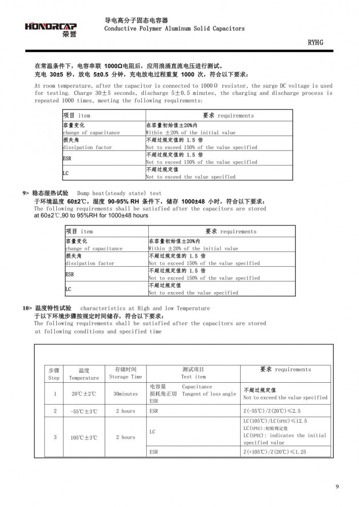 Honor Elec HG series datasheet page 10