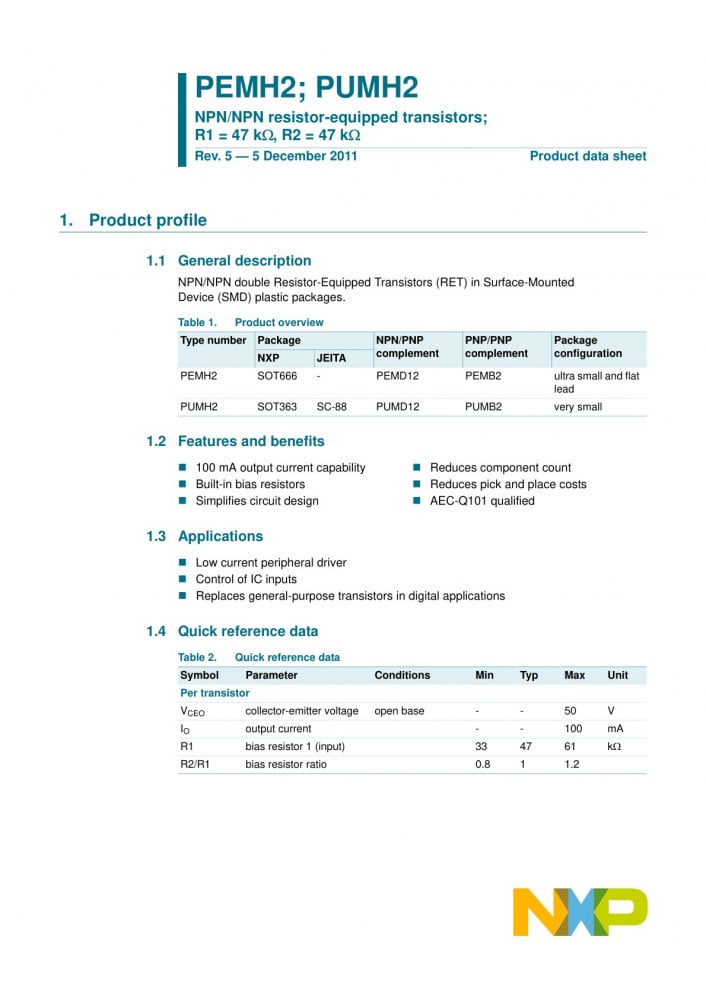 PEMH2,115 datasheet page 2