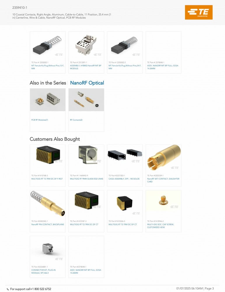 TE Connectivity 2359410-1 technical document page 3