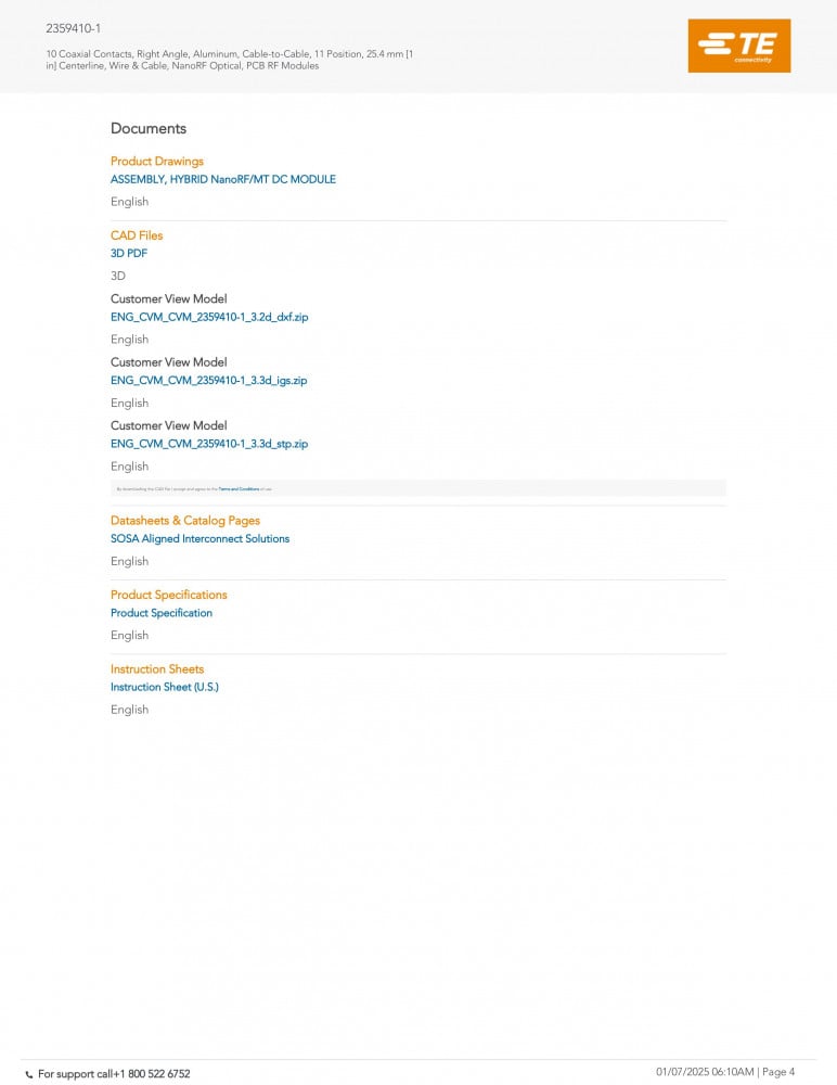 TE Connectivity 2359410-1 technical document page 4