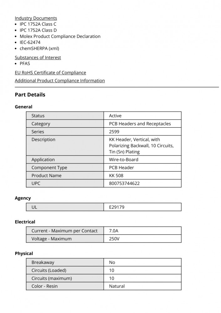 KK 508 connector specification page 2