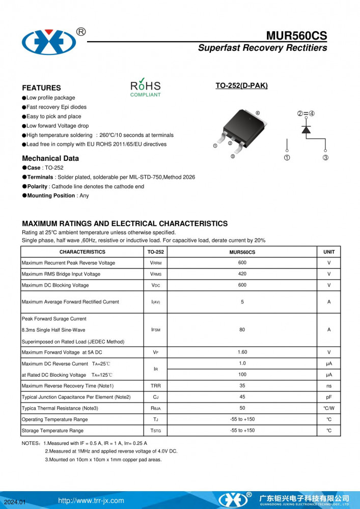 MUR560CS datasheet page 1