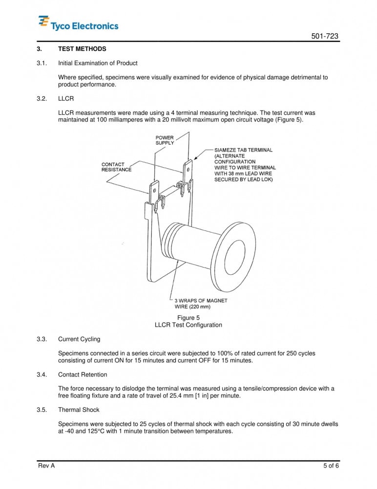 TE Connectivity SIAMEZE test report page 5