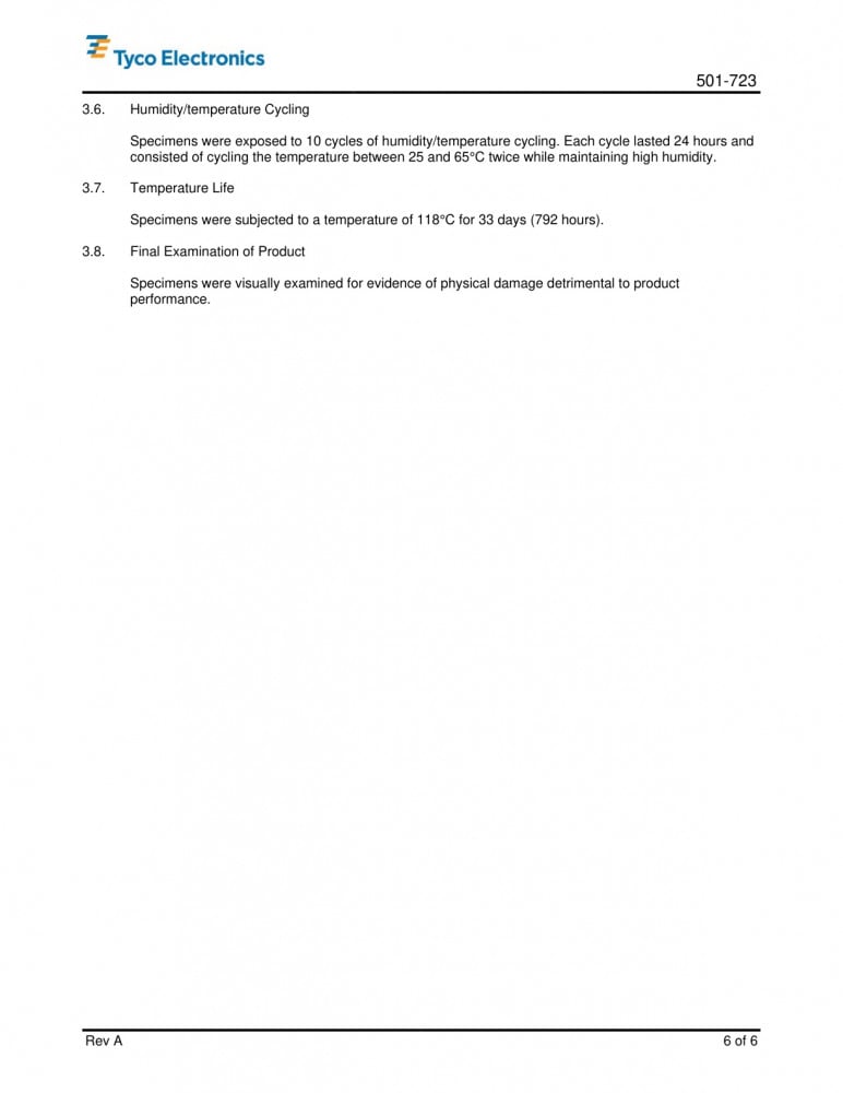 TE Connectivity SIAMEZE test report page 6