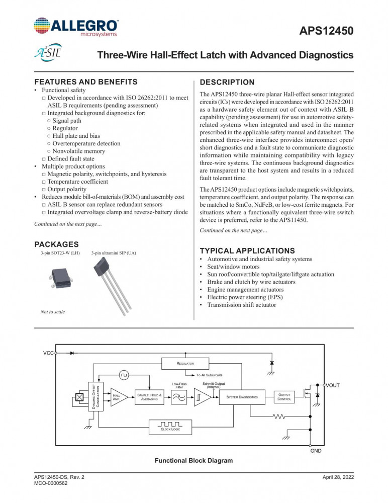 APS12450 datasheet page 1