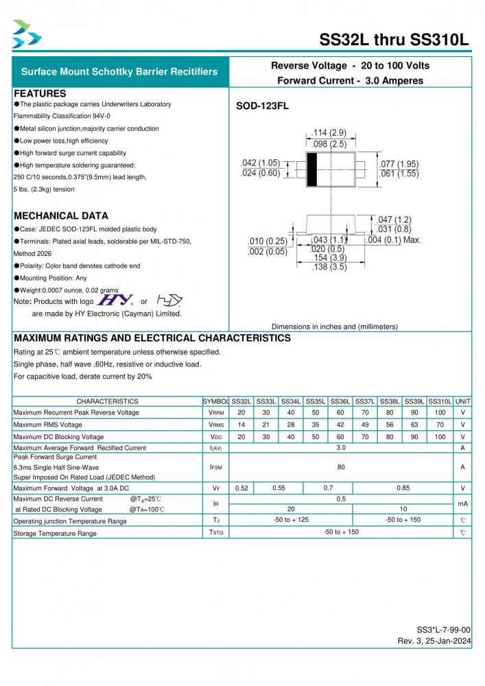 SS310L datasheet page 1