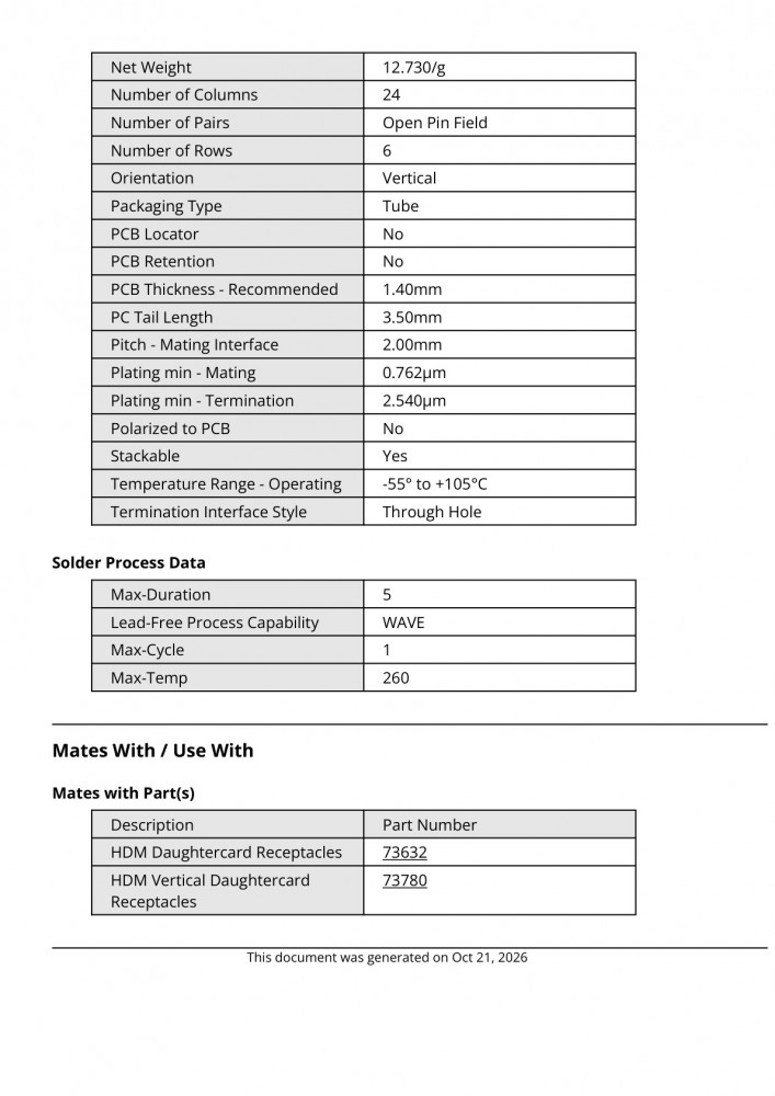 Molex 737827200 technical document image, page 3