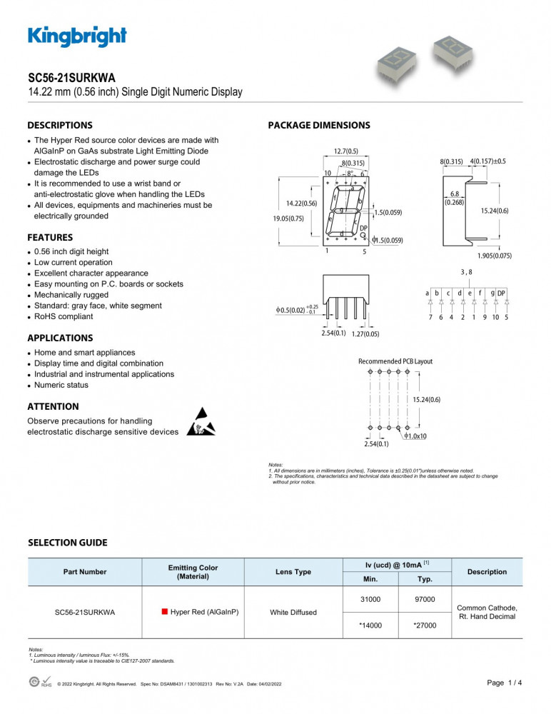 SC56-21SURKWA datasheet page 1