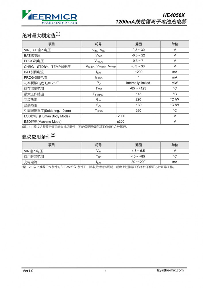 HE4056X datasheet page 4