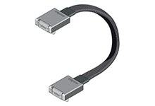Nano-Pitch I/O Right-Angle-to-Nano-Pitch I/O Straight Cable Assembly, 4x, 42 Circuits, 34 AWG, with Latches, 0.30m Length