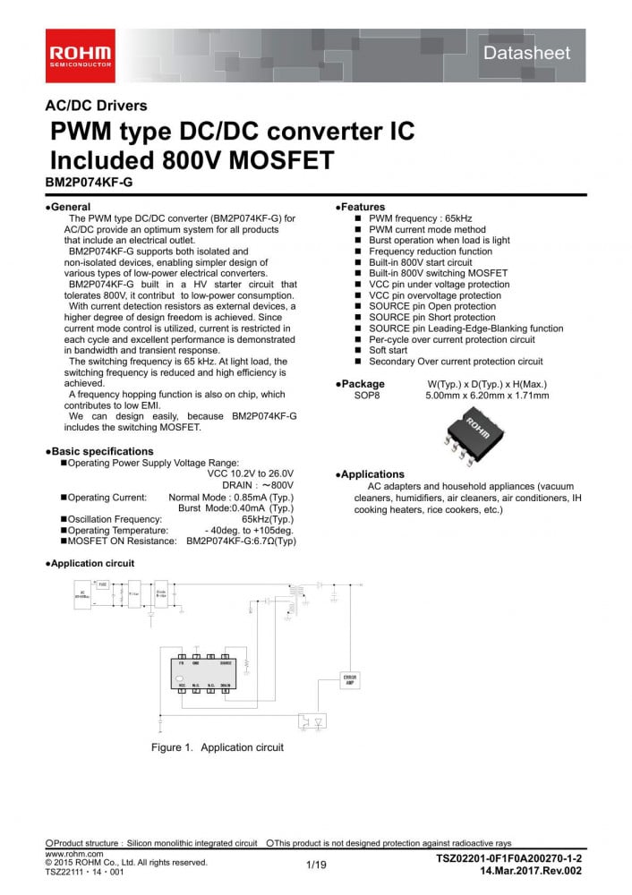 BM2P074KF-GE2 technical document page 1