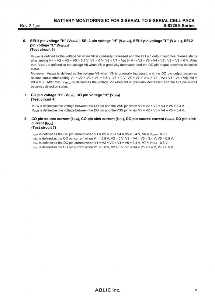 S-8225A datasheet page 9
