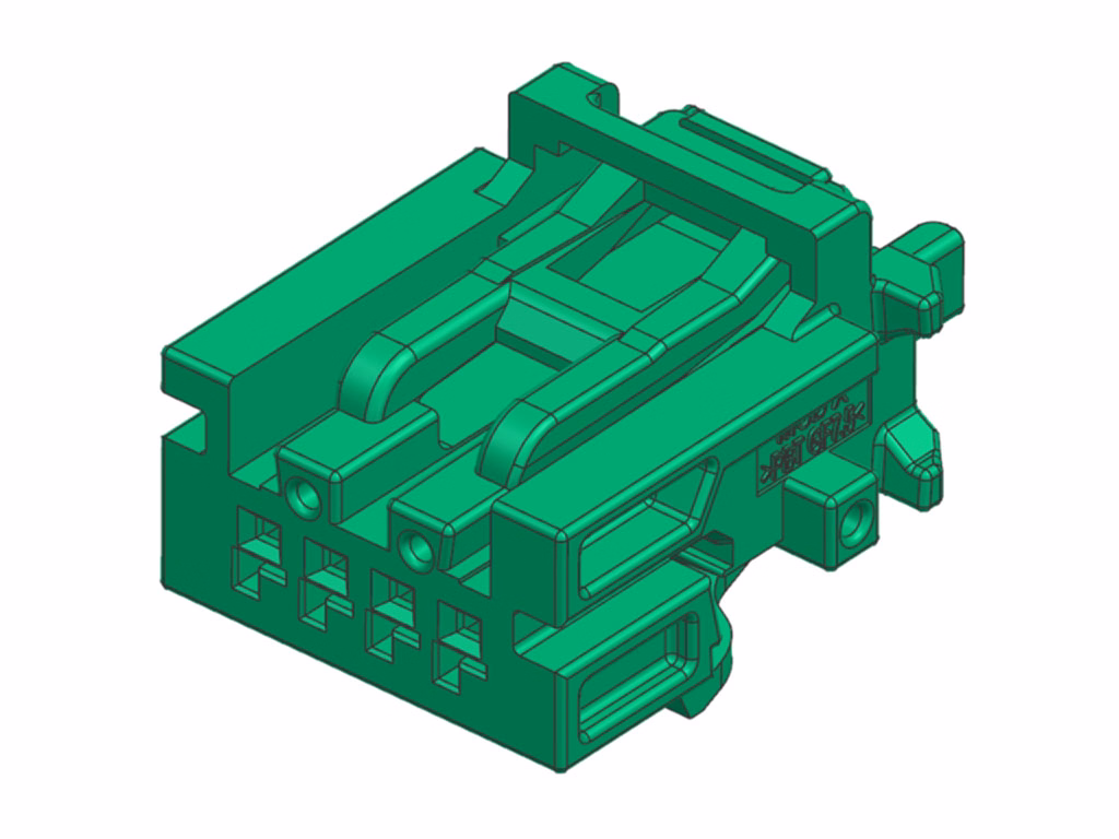 Mini50 Unsealed Receptacle, Single Row, UL 94 HB, with CPA, 4 Circuits, Polarization Option B, Gray