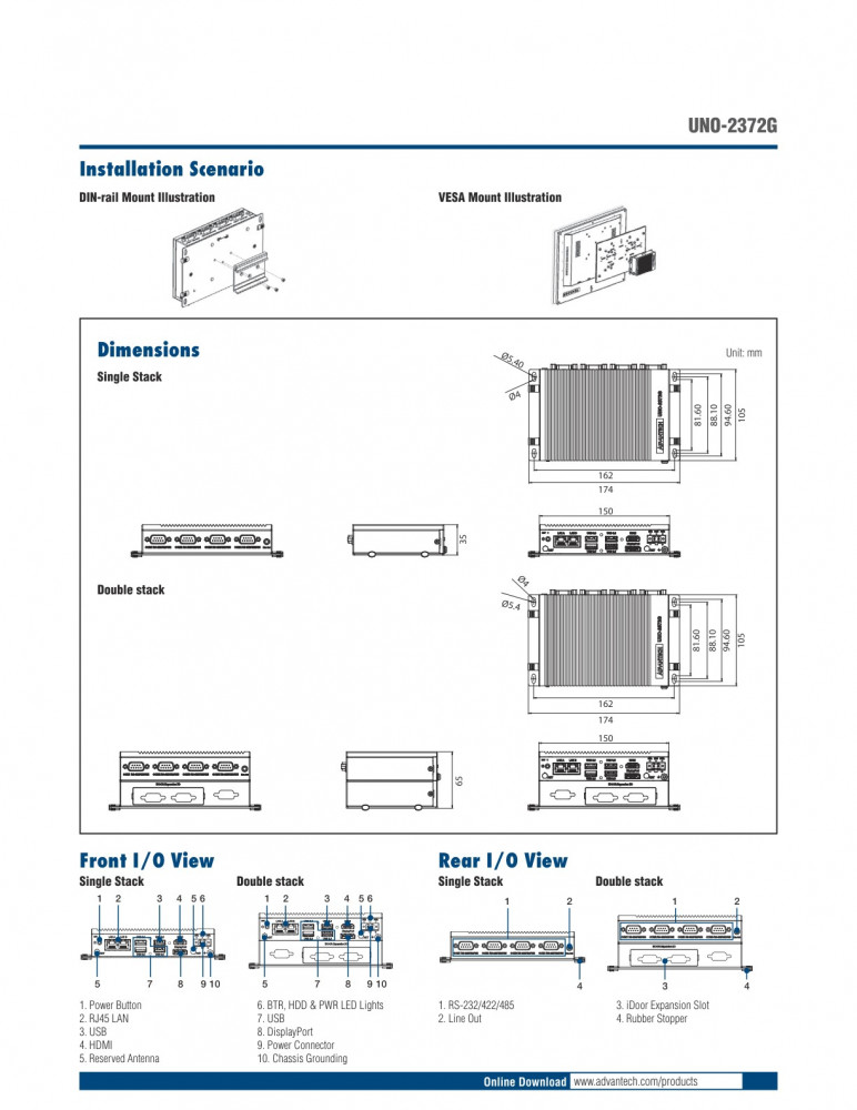 UNO-2372G technical document page 2