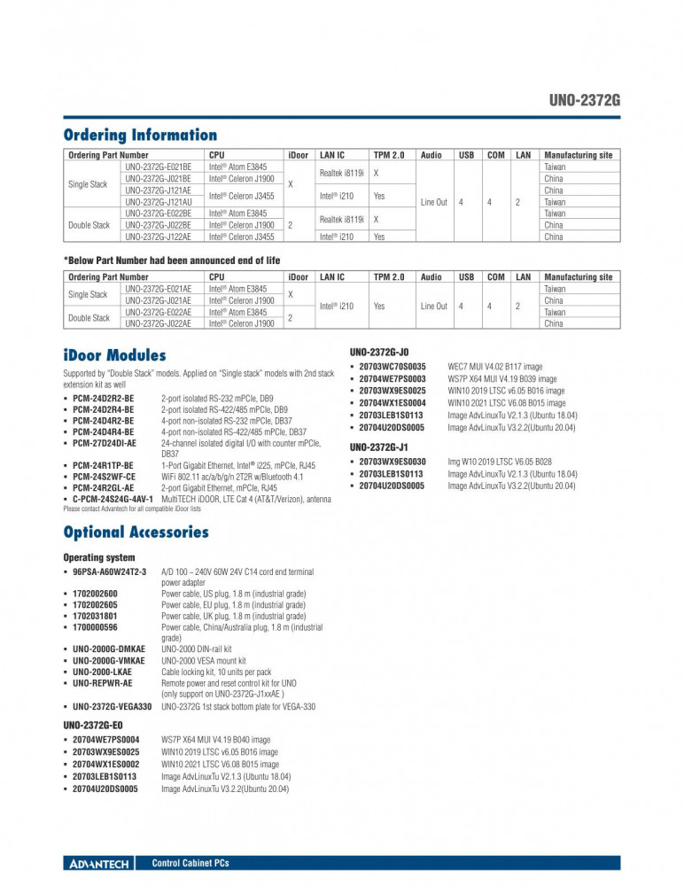 UNO-2372G technical document page 3