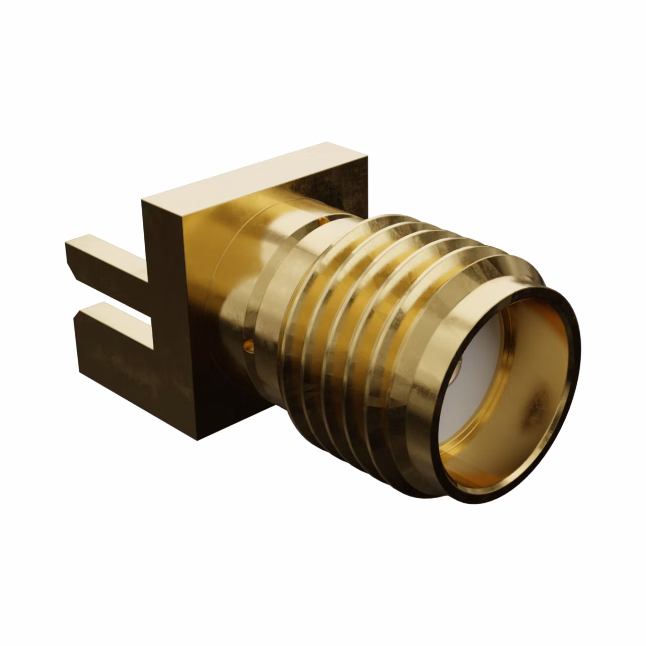SMA Jack, Straight, PCB Receptacle, End Launch, Brass Body, Gold (Au) Plating, Tray, 50 Ohms for sale