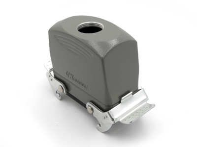 Heavy-Duty Standard (STD) Double Lever Coupler, Die-cast Aluminum, with 2 Levers, Top Entry, with Gasket, Size 16B «77x27», Pg29 Thread, High Construction, Grey for sale