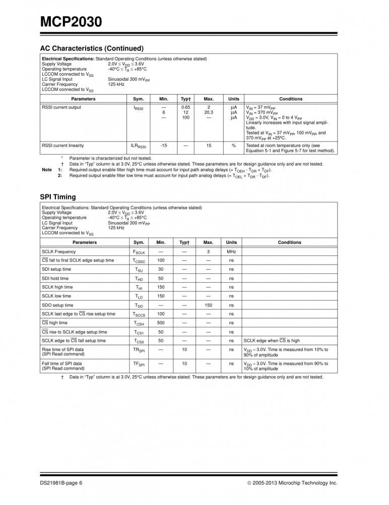 MCP2030T-I/SL datasheet page 6
