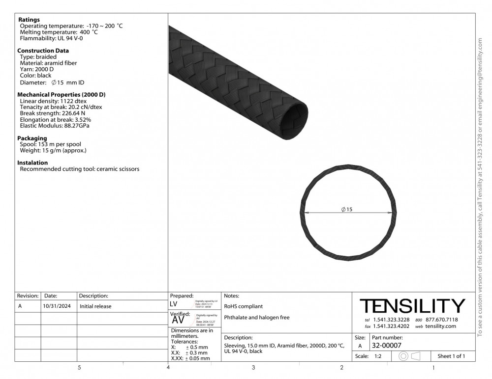 Tensility International 32-00007 product drawing