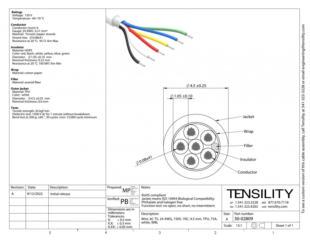 Tensility International part 30-02809 product drawing