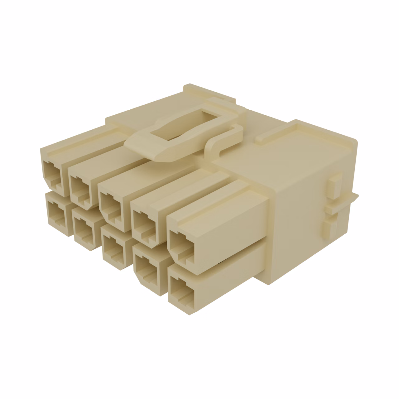 Mega-Fit ColorLock Tangless TPA-Capable Receptacle Housing, Dual Row, 10 Circuit, UL 94V-0, Glow-Wire Capable, Natural for sale