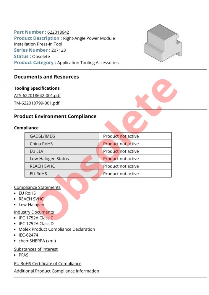 Tooling document preview, page 1