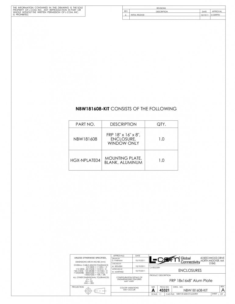 NBW181608-KIT technical drawing