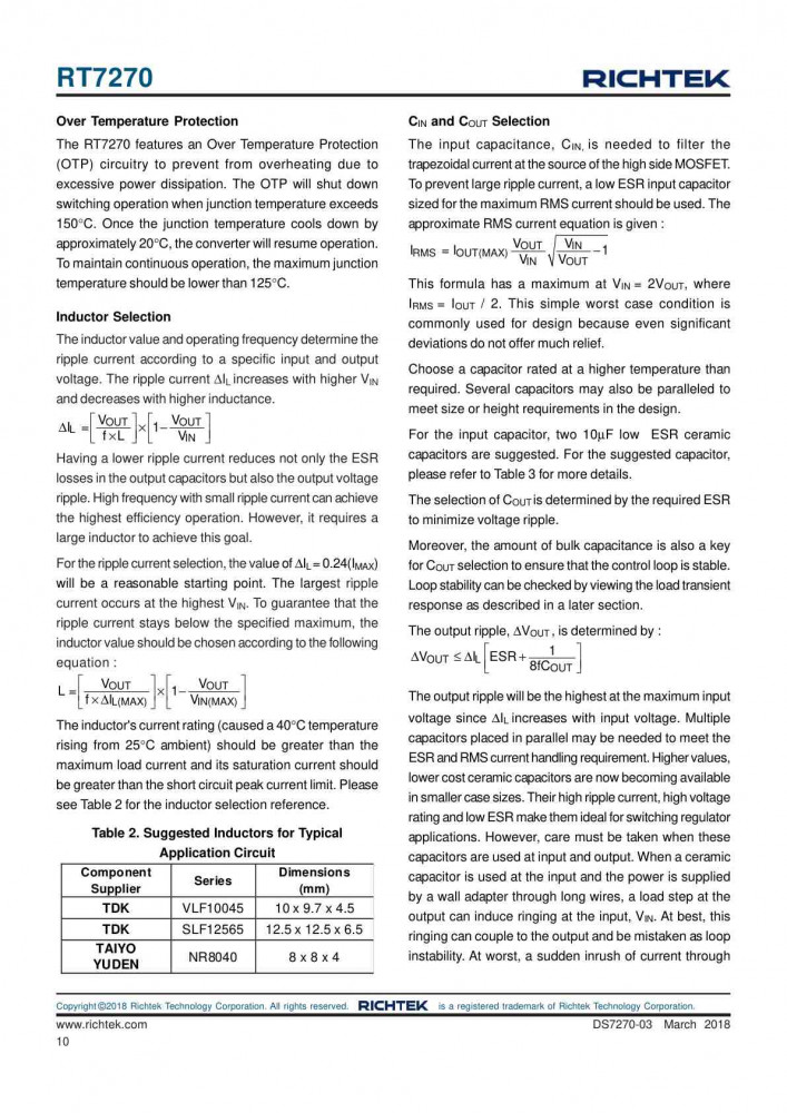 RT7270 datasheet page 10
