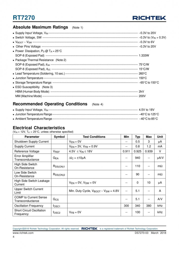 RT7270 datasheet page 4