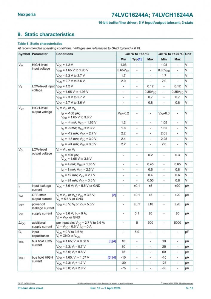 74LVC16244ADGG,118 datasheet page 5