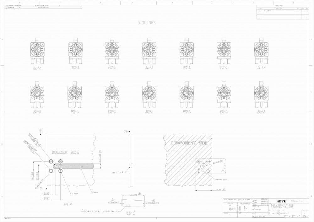 TE Connectivity 2291392-4 controlled drawing page 2