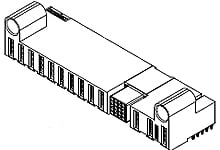 EXTreme Ten60Power Right-Angle Receptacle with Side Guides, 24 Signal Circuits