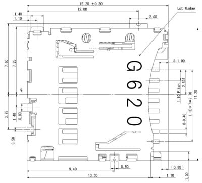 Yamaichi Electronics PJS008-2003-1 PC Card Socket