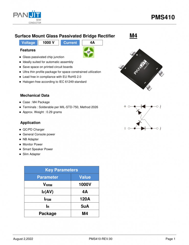 PMS410 technical document page 1