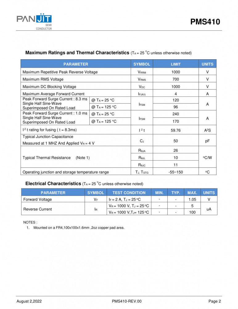 PMS410 technical document page 2