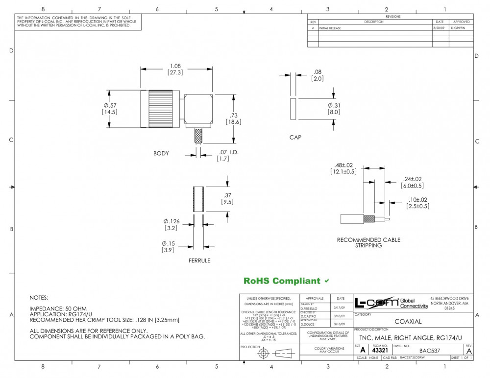 L-com BAC537 technical document page
