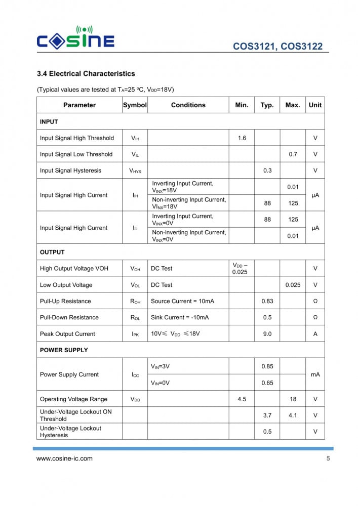 COS3121SR datasheet page 5