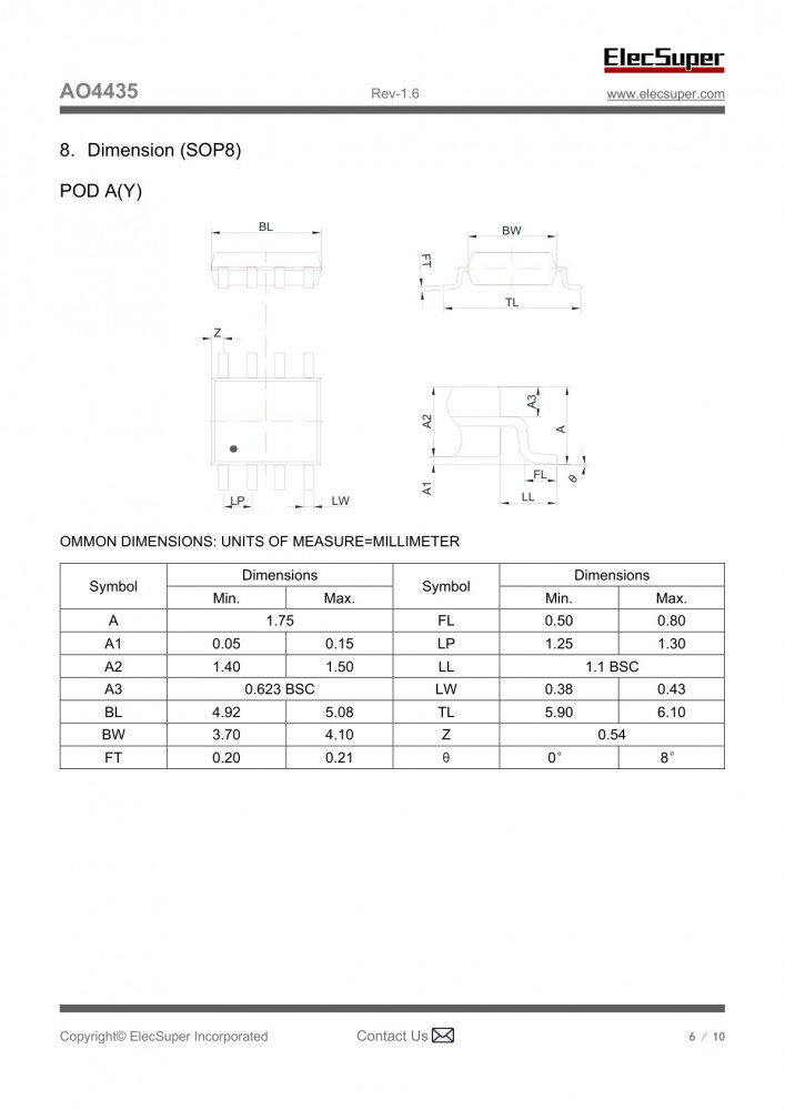 AO4435 datasheet page 6