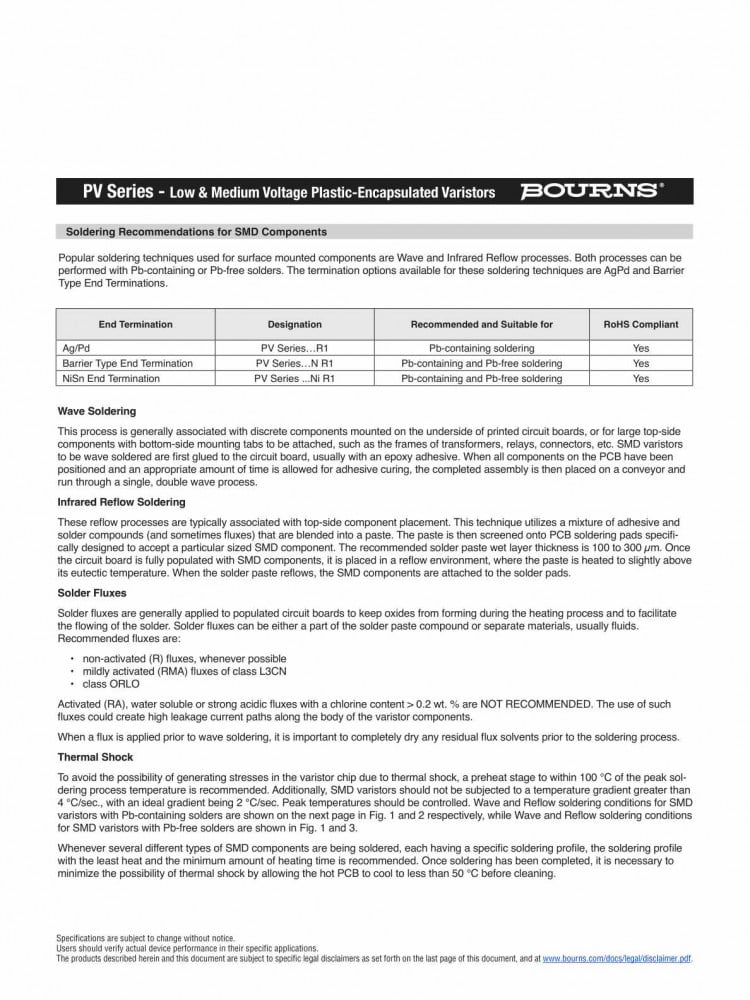 PV Series datasheet page 9