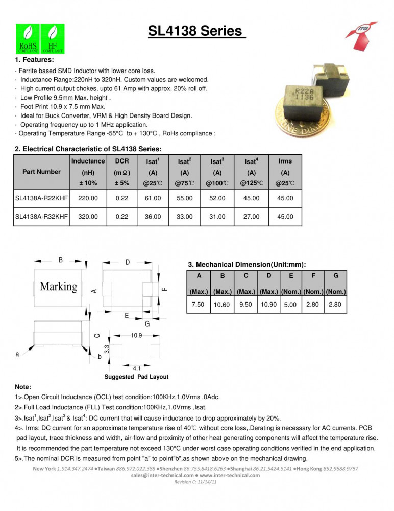 SL4138 technical document page 1