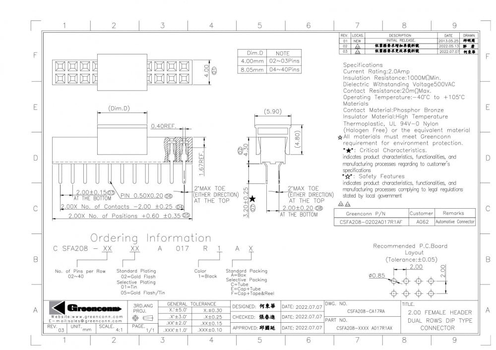 GREENCONN CSFA208-0202A017R1AF product drawing