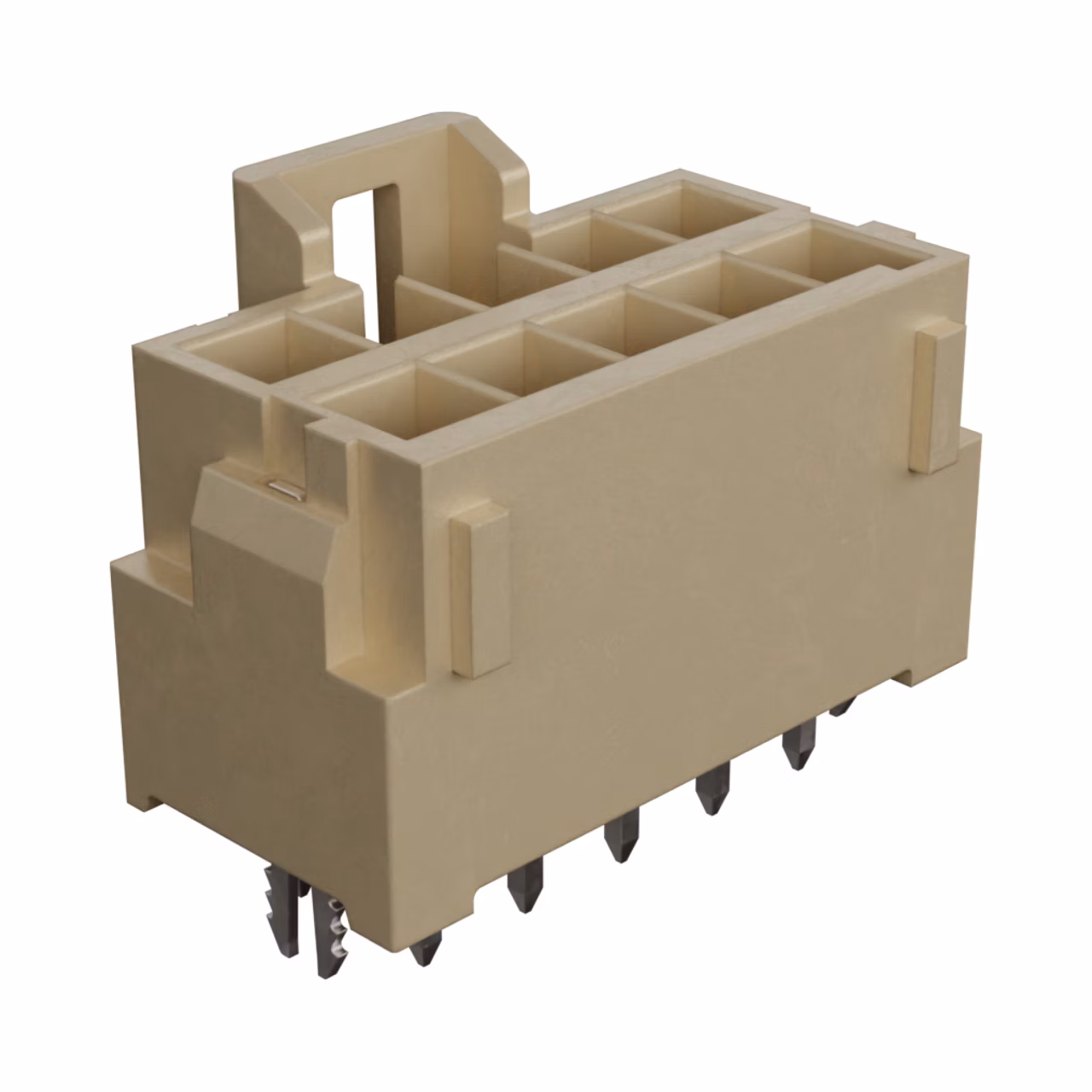 Ultra-Fit Vertical Header, 3.50mm Pitch, Dual Row, 10 Circuits, with Solder Clips, 0.38µm Gold (Au) Plating, Natural, Glow-Wire Capable, Tray for sale