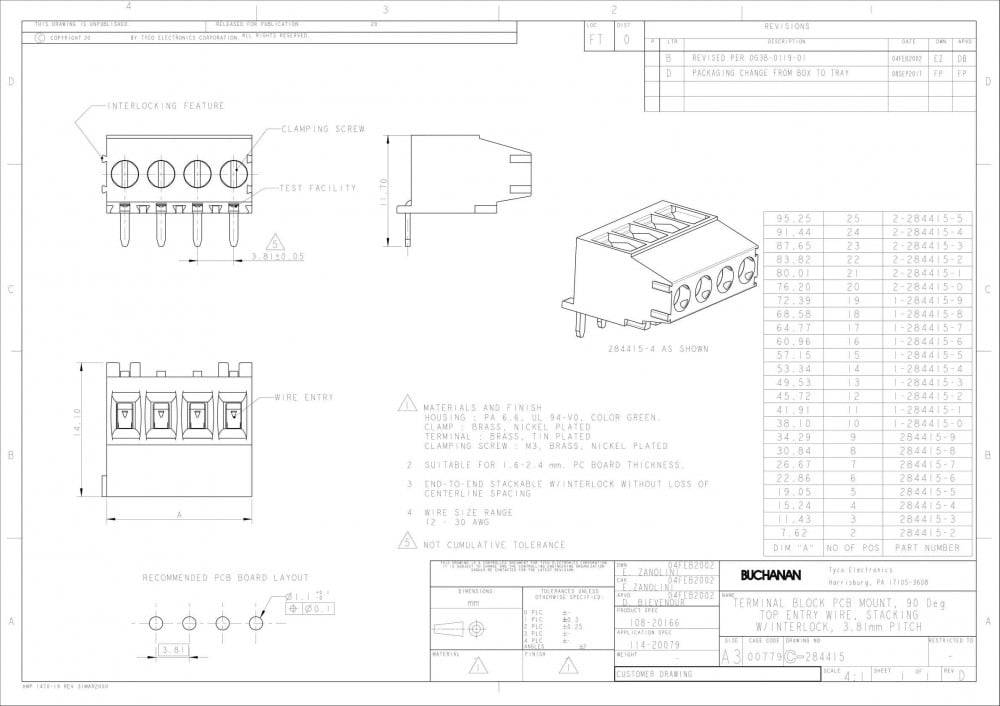 TE Connectivity 284415-2 supplied drawing page