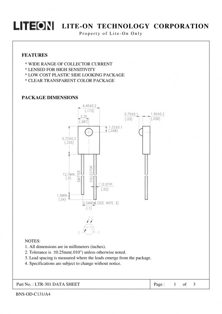 LTR-301 datasheet page 2