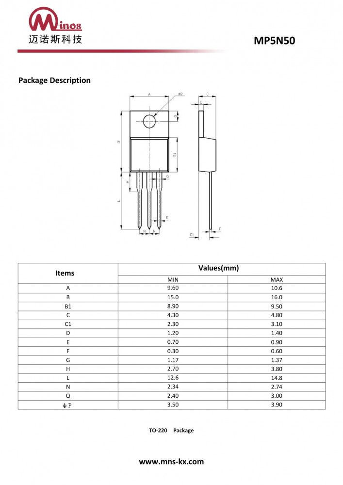 MP5N50 datasheet page 3