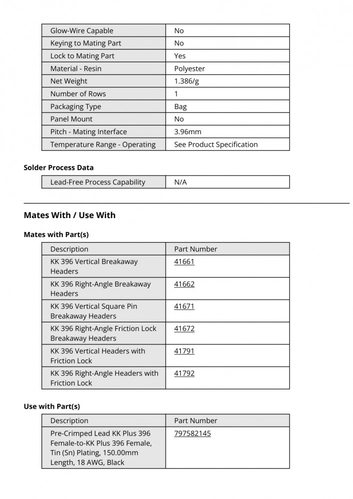 MOLEX KK 396 technical document preview, page 3
