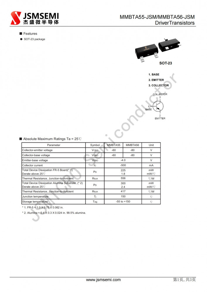 MMBTA55-JSM datasheet page 1