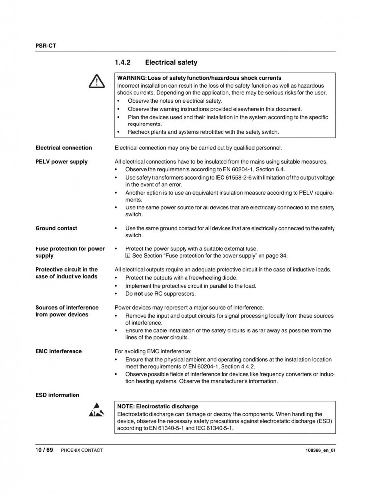 PSR-CT operating instructions page 10