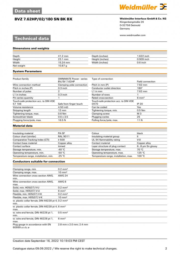 WEIDMULLER 1929930000 documentation page 2
